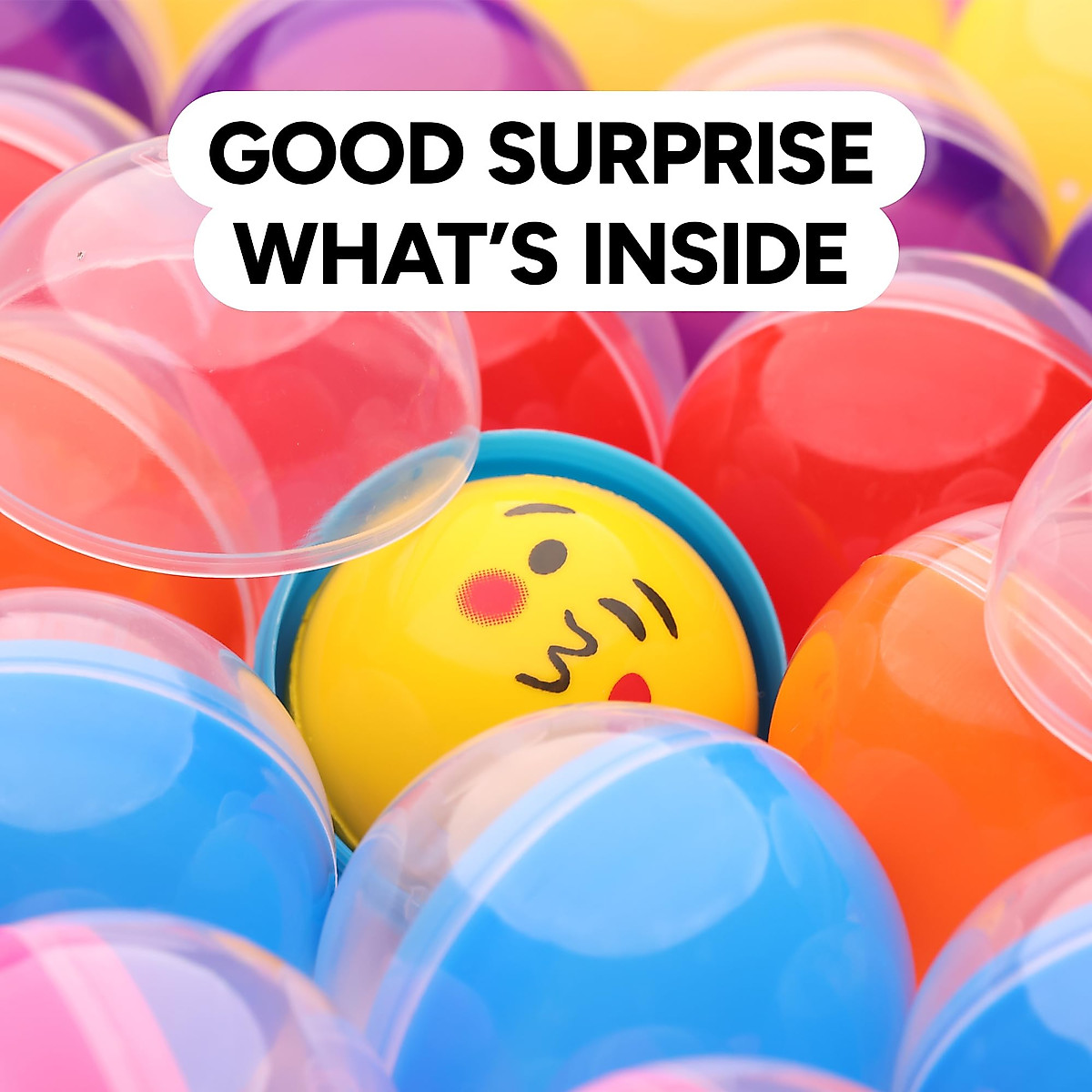 Capsule Vending Machine Translucent Round Capsules Empty 6 pcs 3.9 inch - Gumball Machine Capsules Easter Basket Stuffers Birthday Gifts - Pinata Stuffers DIY Craft Supplies Claw Machine Refills