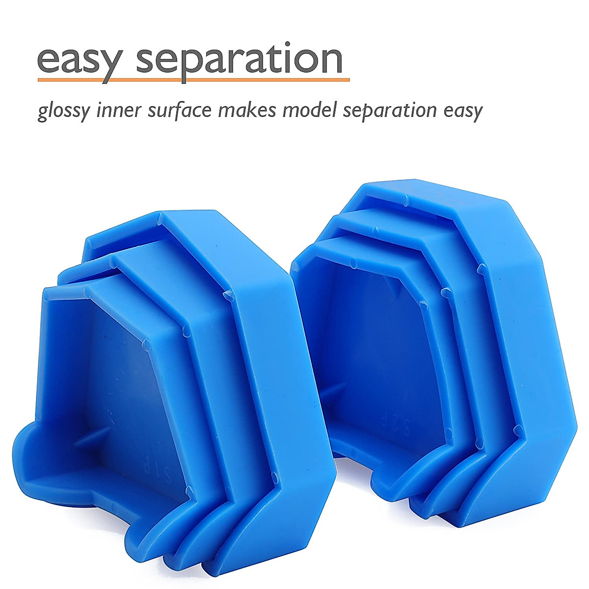 faruijie Dental Model Base Former Impression Trays Base Molds Silicone Dental Lab Use for Cast Trimming S/M/L (6pcs)