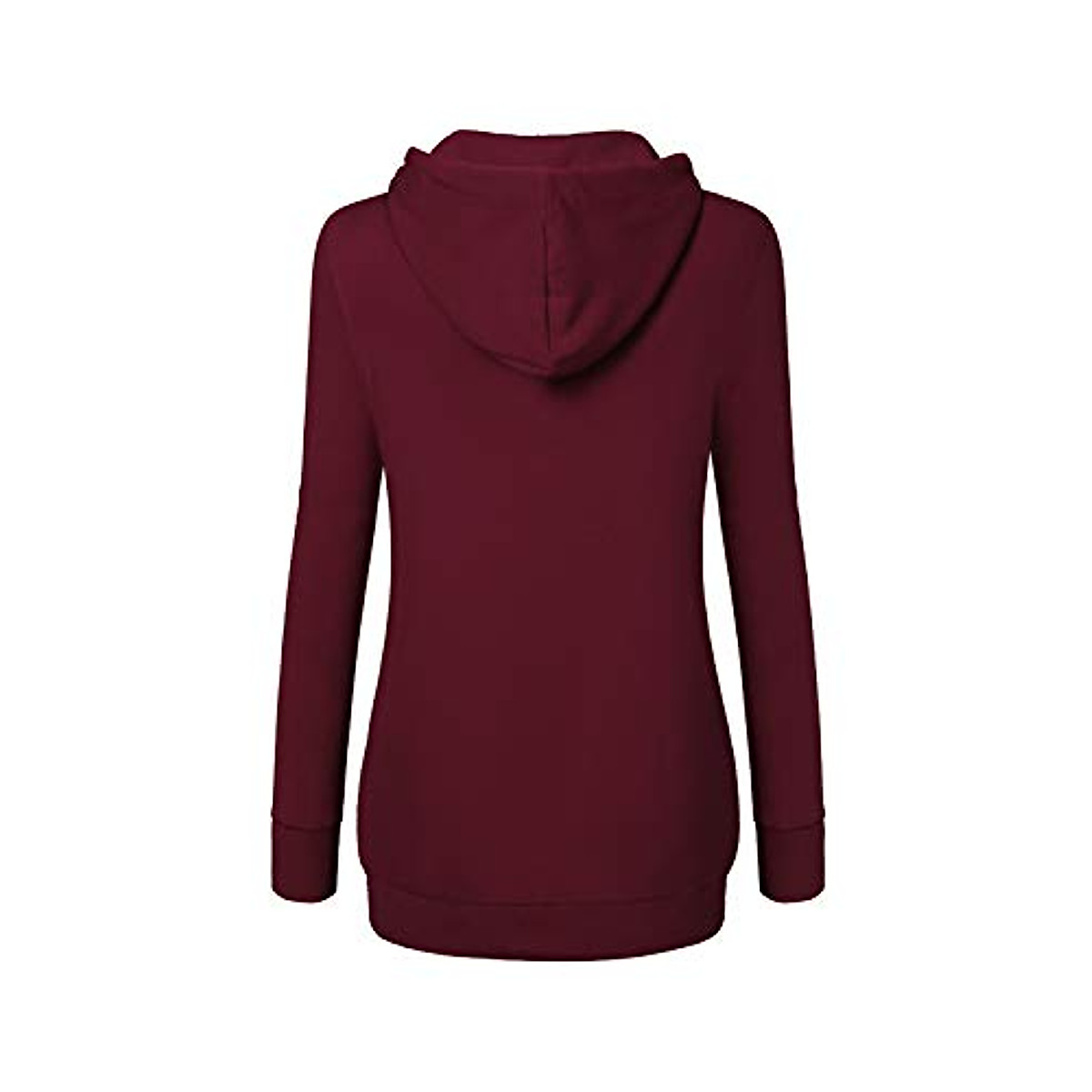Bulotus Hoodies for Women Cowl Neck Fashion Sweatshirts Pullover Long Sleeve, Medium, Burgundy