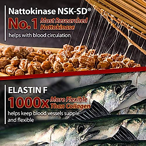 LABO Nutrition VesseCLEAR EX + NeuroREGAIN: Nattokinase NSK-SD, Elastin F for Clean & Flexible Blood Vessel, Cardiovascular & Circulation Support, Scallop-derived PLASMALOGEN for Brain Deterioration