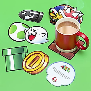 Paladone Super Mario Fun Fact Coasters, Set of 20, Officially Licensed Nintendo Merchandise, Multicolor, One Size, PP8051NN