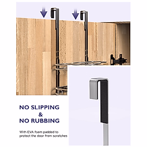 ULG Hair Tool Organizer, Over Cabinet&Wall Mount Hair Care & Styling Tool Organizer,with 5 Adjustable Height and 3 Compartment for Hair Dryer,Flat Irons,Curling Wands for Bathroom, Chrome