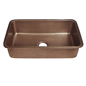 Sinkology K404-B60 Orwell Undermount 30 in. Single Bowl Grid, Strainer Drain, and Care Kitchen Sink Kit, 30 inch, Antique Copper