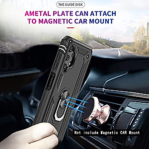 LeYi for Samsung A13 4G Case (Not Fit A13 5G), Galaxy A13 4G Case with [2 Pack] Tempered Glass Screen Protectors, [Military-Grade] Magnetic Ring Kickstand Phone Case for Samsung Galaxy A13 4G, Black