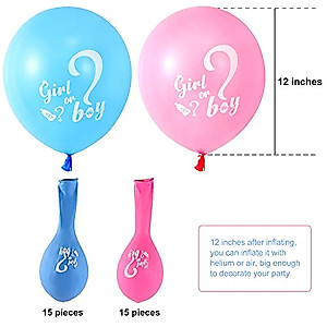 30 Pcs Gender Reveal Balloons Girl or Boy Latex Balloon 12 Inches Pink Blue Party Balloon for Gender Reveal Baby Shower Themed Decorations