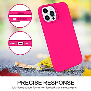 BENTOBEN for iPhone 14 Pro Max Case, Soft Silicone Gel Rubber Bumper Microfiber Lining Hard Back Shockproof Protective Phone Cover for iPhone 14 Pro Max 6.7", Hot Pink