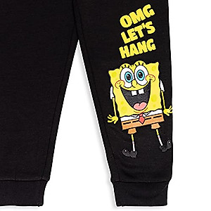 SpongeBob SquarePants Little Boys Fleece 2 Pack Jogger Pants Black/Yellow 4