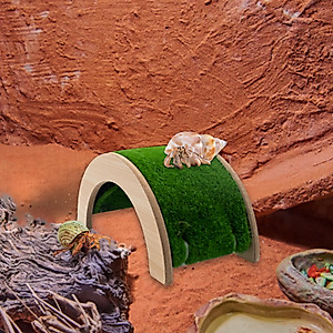 Hermit Crabs Climbing Bridge with Moss, Hermit Crab Hideout Hermit Crab Climbing Toy Reptile Climbing Decor Aquarium Tank Accessory for Small or Medium Hermit Crab Habitat