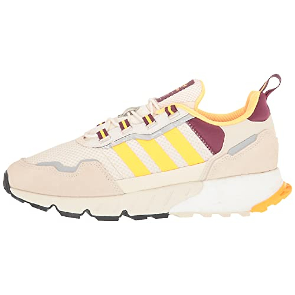 adidas Originals Women's ZX 1K Boost, Wonder White/Solar Gold/Victory Crimson, 9
