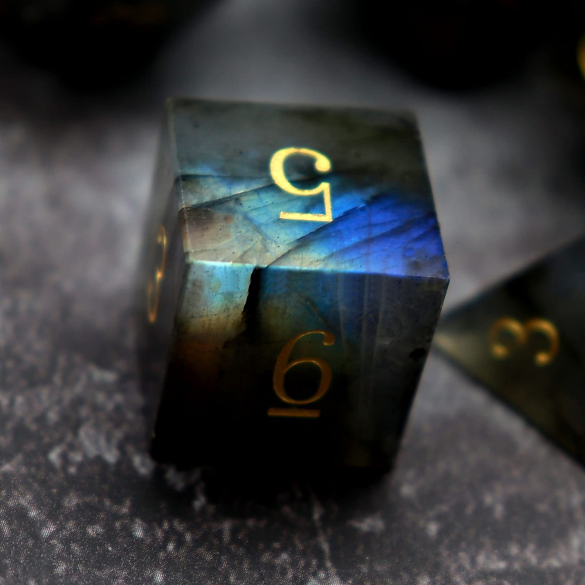 Haxtec Gemstone Dice Opal DND Dice Set with Dice Case Opalite D&D Dungeons and Dragons Dice TTRPG DND Master Gift