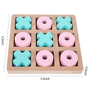 LXGYPWIN Tic-Tac-Toe Game, Wooden Tic-Tac-Toe Game, Small Tic-Tac-Toe Game, Children's Indoor Party Game, Very Suitable for Backyard Entertainment