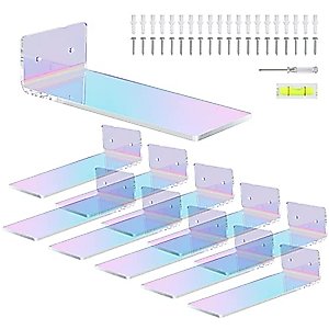MVYAVYUS Colorful Acrylic Floating Sport Shoe Shelves, Wall Mounted Shoe Shelves, Sneaker or Shoe Box Display Shelves, Levitating Shoe Rack for Wall (10PCS)
