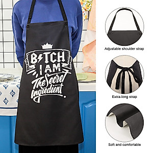 JOYPLUS I Am the Secret Ingredient Funny Aprons Birthday Gifts for Men,Women,Husband, Brother, Plus Size Aprons and Grilling BBQ Chef Chef Costume