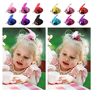 12 Pieces Tea Party Fascinator Hats with Flowers, Feathers, and Bows - Decorative Mini Top Hair Accessories for Toddler Costume