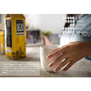 Café 1820 Classic, Premium Costa Rican Ground Coffee, 100% Arabica, Dark Roast, High Altitude Blend with Aroma & Fruity Notes, 32 oz