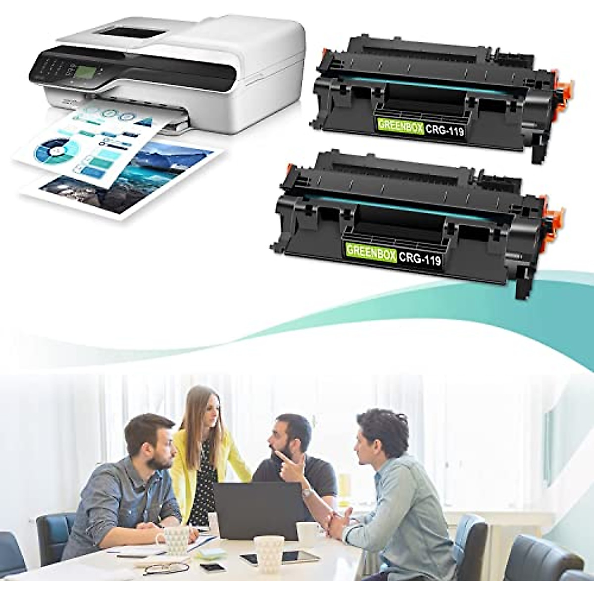 GREENBOX Compatible Toner Cartridge Replacement for Canon 119 II 119II for Canon MF6160dw MF414dw MF5950dw MF5880dn MF5850dn MF416dw LBP253dw LBP6300dn MF5960dn Printer (2-Pack Black)