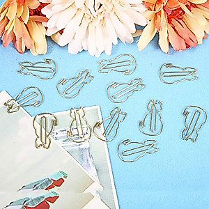 Cat Shaped Paper Memo Clips, Cat Paper Clips Specially Shaped Bookmark Clip Metal Clip Stationary Supply Gifts for Cat Lovers for Women Students Kids Teachers