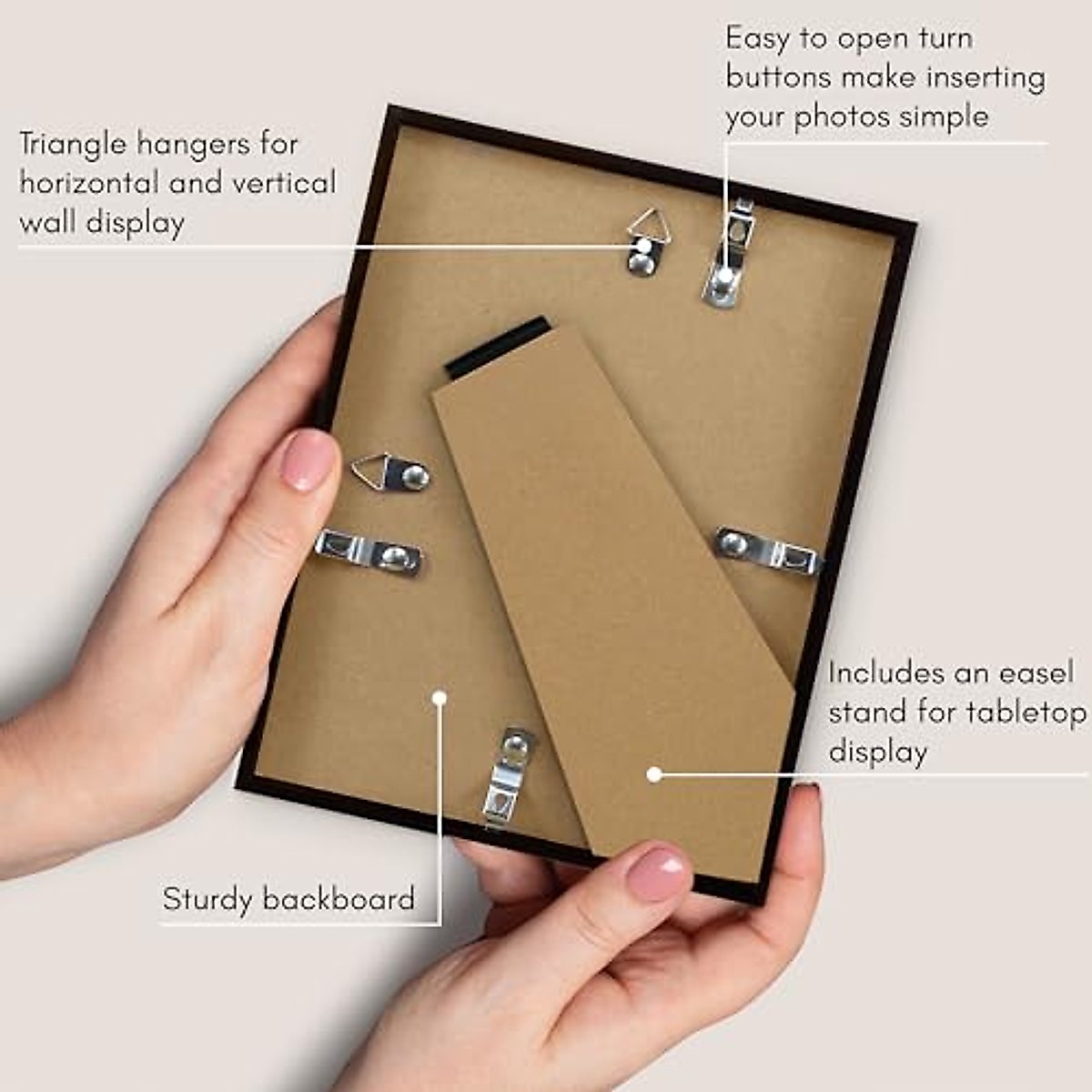 Americanflat 6x8 Picture Frame with Shatter-Resistant Glass - Use as 4x6 Frame with Mat or 6x8 Frame Without Mat - Streamline Collection - Thin Photo Frame for Wall and Tabletop Display - Black