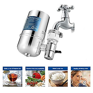 Faucet Water Filter, Hima Tap Water Purifier 8 Layer Purification Ceramics Remove Heavy Metals, Fluoride, Suitable for Most Taps, Home Kitchen Healthy Drinking Water Filter