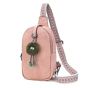 Love Deliver Crossbody Bags for Women Daypack Sling Bag Leather Chest Bag for Traveling With a Pendant