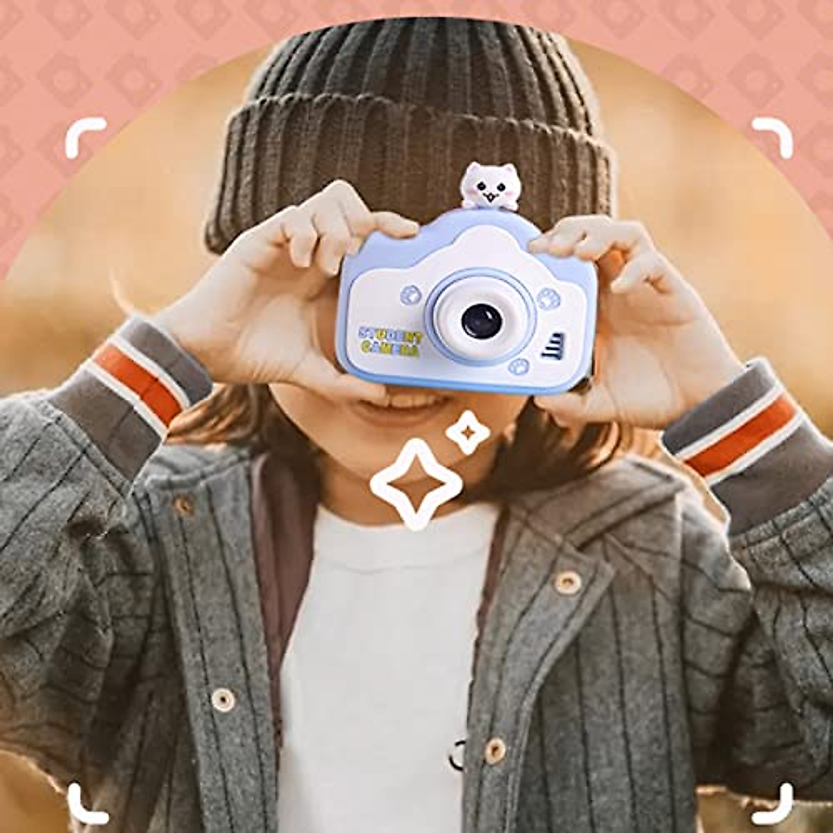 Childrens Camera, Simple Operation Childrens Camera with Lanyard for Gift