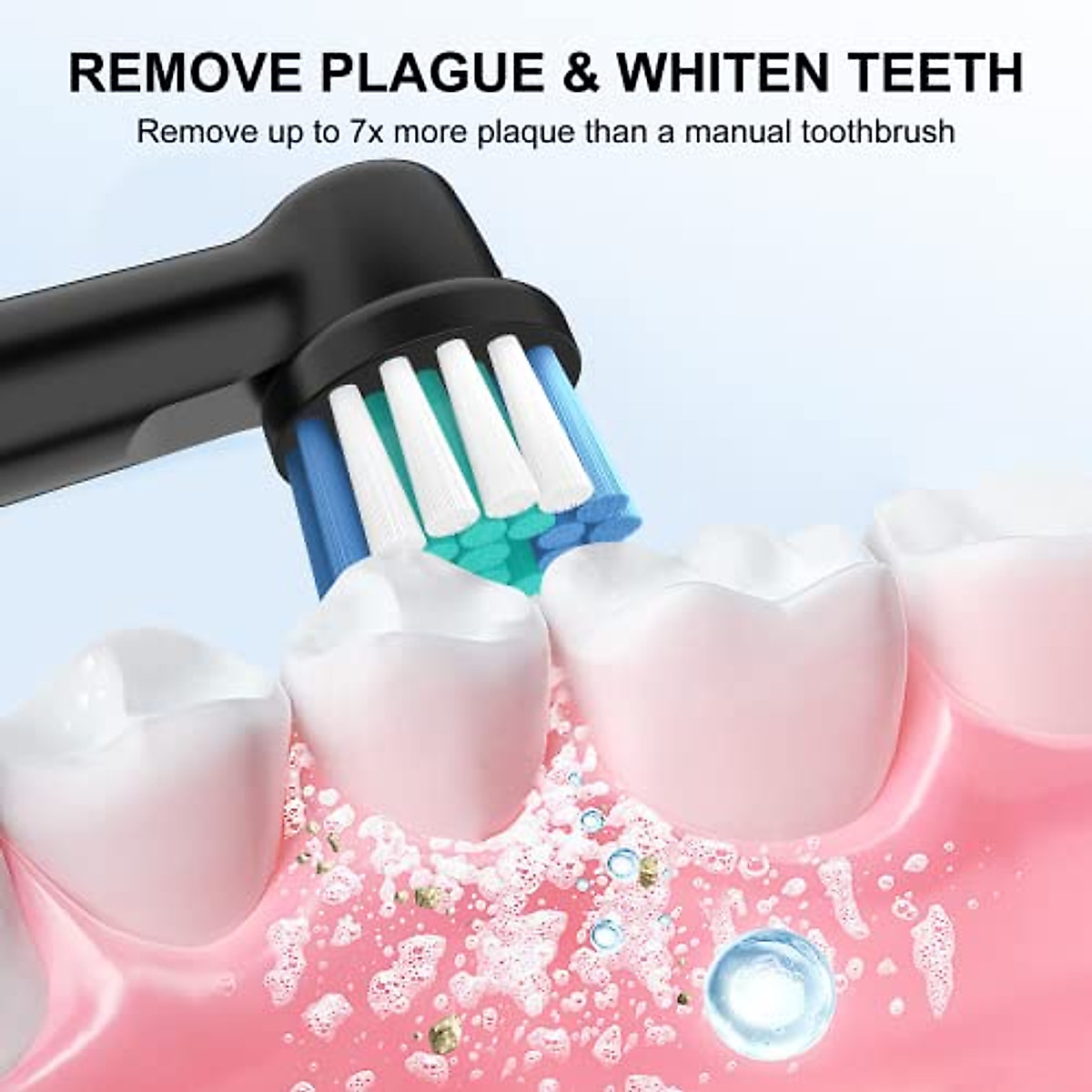 Toothbrush Heads for Oral B, 8 Pack Precision Clean Electric Toothbrush Replacement Heads Replacement Toothbrush Heads for Effective Teeth Whitening and Oral Health, Black