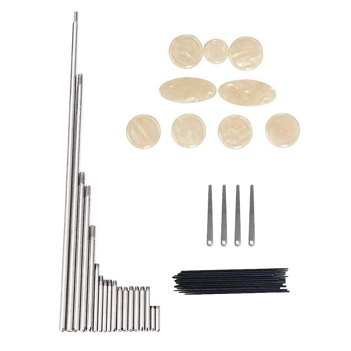 Jiayouy 1 Set Alto Sax Repair Kit Include Sax Inlays Sound Hole Pad Screws Spring Needles Rollers Woodwind Instrument Replacement Accessory