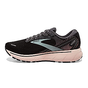 Brooks Women's Ghost 14 Neutral Running Shoe - Black/Pearl/Peach - 8 Medium