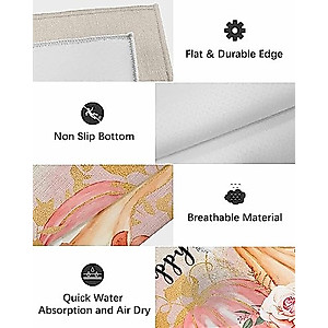 Thanksgiving Fall Outdoor Rug for Patio/Deck/Porch, Non-Slip Area Rug 6x9 Ft, Pink Orange Pumpkin Autumn Botanical Rustic Indoor Outdoor Rugs Washable Area Rugs, Reversible Camping Rug Carpet Runner