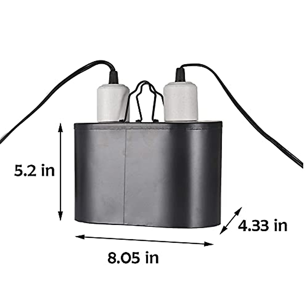 Dual Reptile Light Fixture Terrarium Heat Lamps Deep Lamp Dome Reptiles Lighting Heating Lamp Combo Holder for Iguana,Tortoise,Hamster,Snake,Habitat Independent Control without Bulbs 150w black