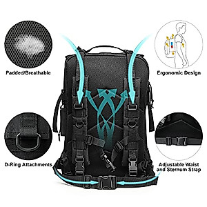 G4Free 50L Tactical Backpack 3 Day Assault Pack Outdoor Bug Out Bag Military Style for Trekking Camping Fishing Hiking