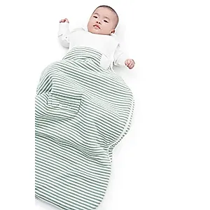 MORI Baby Wearable Blanket in Blue Stripe for Newborn to 2 Years - Breathable 2.5 TOG Sleep Sack with Double Direction Zip
