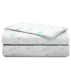 Jay Franco Disney Little Mermaid 5 Piece Twin Bed Set - Teal Color, Includes Comforter & Sheet - Bedding Features Ariel, Super Soft Fade Resistant Microfiber