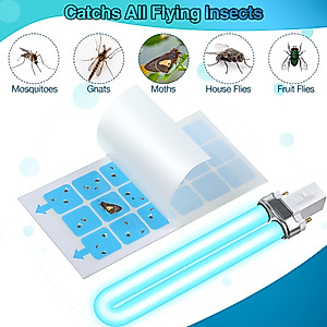 Qualirey 2 Pack 9W UV Replacement Bulb and 12 Pcs Replacement Sticky Cards Kit, Compatible with DynaTrap DT3009, DT3019, and DT3039/Gardner/Flyweb Classic/Fly Light