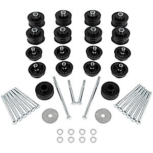 KF04060BK Body Mount Bushing Kit Fits for Ford F250 F350 Super Duty 2008-2016 2WD 4WD Polyurethane Body Cab Mounts & Steel Sleeves & Hardware (Black)