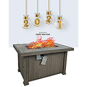 Propane Fire Fit Table, Summerville 42 inch Gas Fire Table Outdoor Smokeless Square 50,000 BTU Auto-Ignition Firepits with Lava Stone for Patio,Garden,Backyard