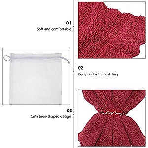 Veemoon 1 Set Adorable Bear Shaped Towel Decorative Washcloth Face Washing Towel