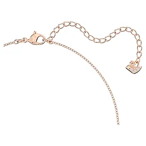 Swarovski Lilia Y necklace, Butterfly, White, Rose-gold tone plated