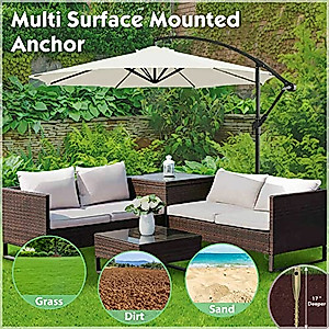 Portable Umbrella Base,Heavy Duty Beach Metal Umbrella Sand Anchor for Flag, Christmas Tree, Umbrella, Fishing Rod, Outdoor Park Patio Beach Umbrella Stake for Use in Ground, Soil, Grass, Sand