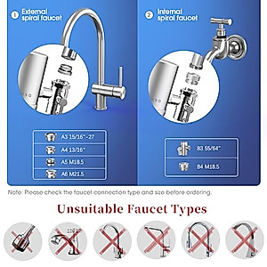OEMIRY OM-WF01 Faucet Water Filter & OM-WF01 Replacement Filters, Reduces 99.99% Lead, Chlorine, Heavy Metals, Bad Taste & Odor (4 Filters Included)