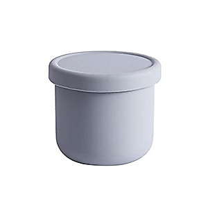Mini Silicone Bowl Silicone Cup with Lids for Dessert,Fruit,Snack,Candy,Coffee,Small Silicone Bento Box Microwave Freezer Safe Portable Food Storage Container(grey)