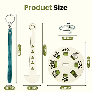 KHOCOEE Portable Wrist Yarn Holder Set, 3 PCS Wooden Yarn Spinner with 3 Crochet Rings & 50 Knitted Crochet for Carrying Yarn On The Go Knitting Supplies for Compilation Enthusiasts