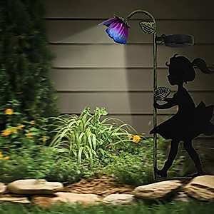 WUFEILY Solar Garden Lights 2 Pack, Boy Girl Silhouettes LED Solar Landscape Lights, Metal Solar Lights Outdoor Decorative for Garden, Landscape, Path, Yard, Patio, Driveway