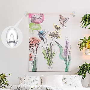 12 Pieces Clear Medium Hooks Medium Designer Hooks Clear Self Adhesive Hooks Indoor Strips 12 Utility Wall Hooks with 15 Pieces Self-Adhesive Tapes, Hooks Heavy Duty for Home Kitchen Bathroom Wall