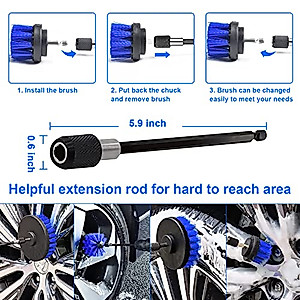 26Pcs Car Cleaning Tools, Detailing Brush Set, Car Detailing Kit, Drill Brush Set, Wire Brush Set, Wheel Brush Kit for Cleaning Tire and Rim, Interior, Exterior, Leather, Air Vents, Emblems, Dashboard