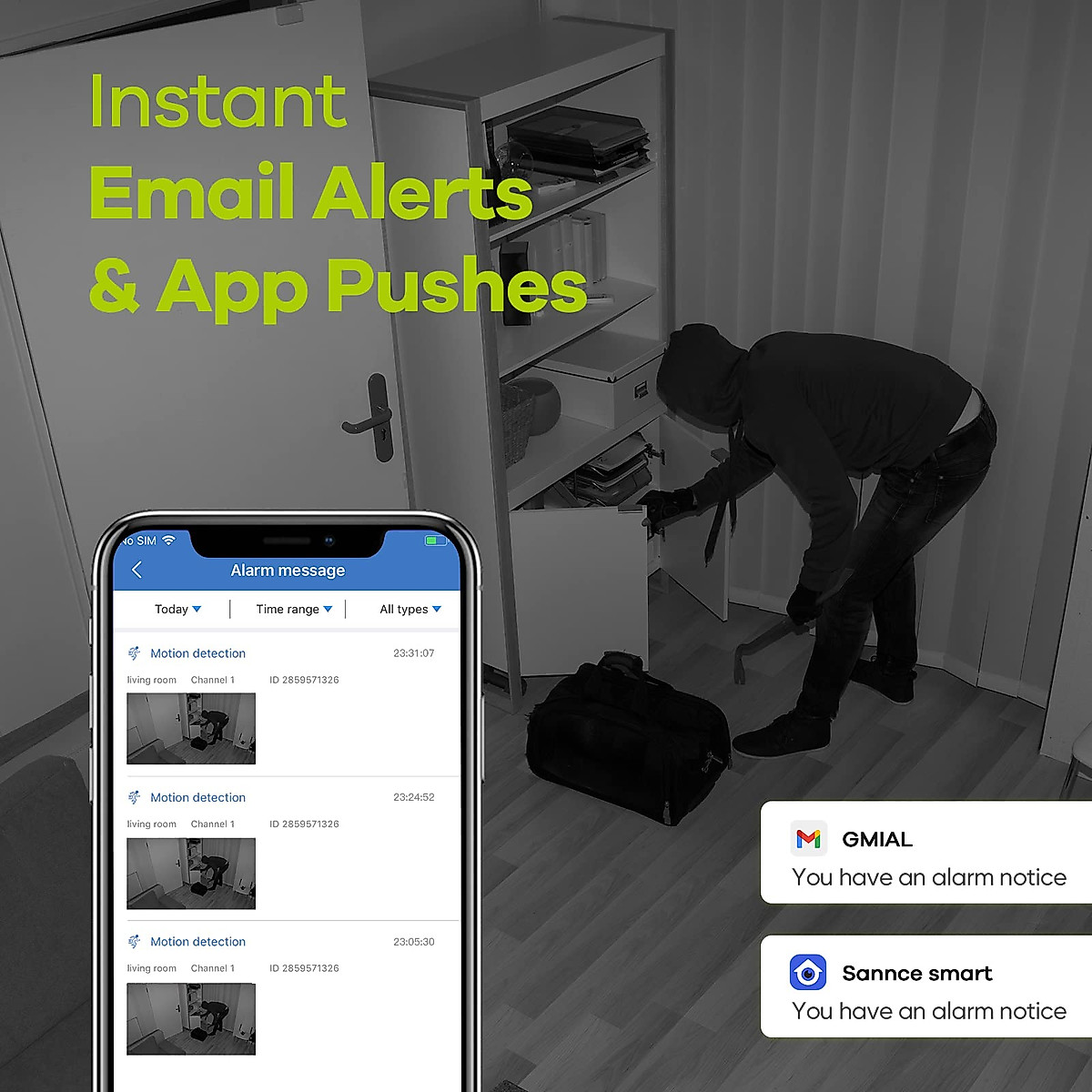 SANNCE 1080P Wired Security Camera System with 1TB Hard Drive, 5-in-1 Hybrid 8CH DVR and 4Pcs Surveillance CCTV Cameras with 100ft Night Vision, IP66 Waterproof, Easy Remote Access, 24/7 Recording