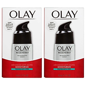 (PACK of 2) 0lay Regenerist Regenerating Serum FRAGRANCE-FREE, 1.7 Fl Oz (50 ml) EACH - Advanced Anti-Aging Moisturizer