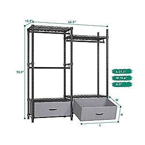 REIBII Clothing Racks for Hanging Clothes