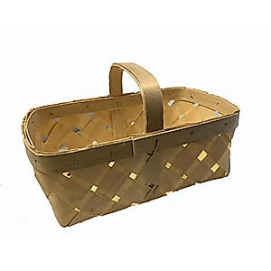 Natural Wooden Baskets, Farm Stand, 6 Quart with Handles, Produce Baskets, Use as a Planter, Make Gift Baskets 2 Pack