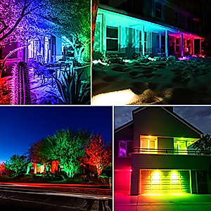 T-SUN RGB Solar Spotlight Outdoor, Color Changing Spot Lights IP65 Waterproof Garden Lights Lawn Light Outdoor Spotlight Auto On/Off for Garden Yard Lawn Path 2 in 1